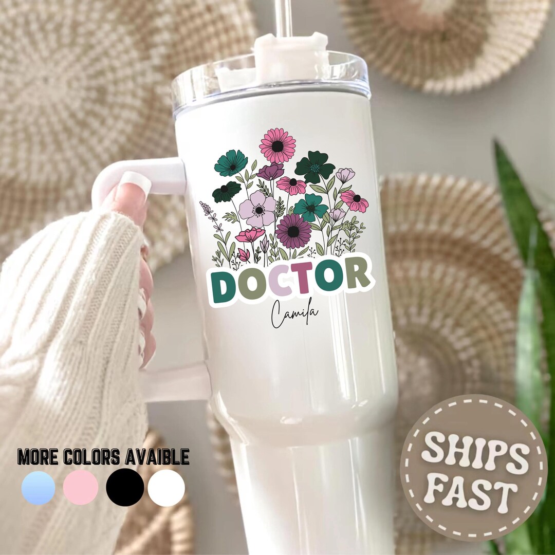 Personalized Doctor Tumbler: Floral Medical Gift - Custom Name - Etsy