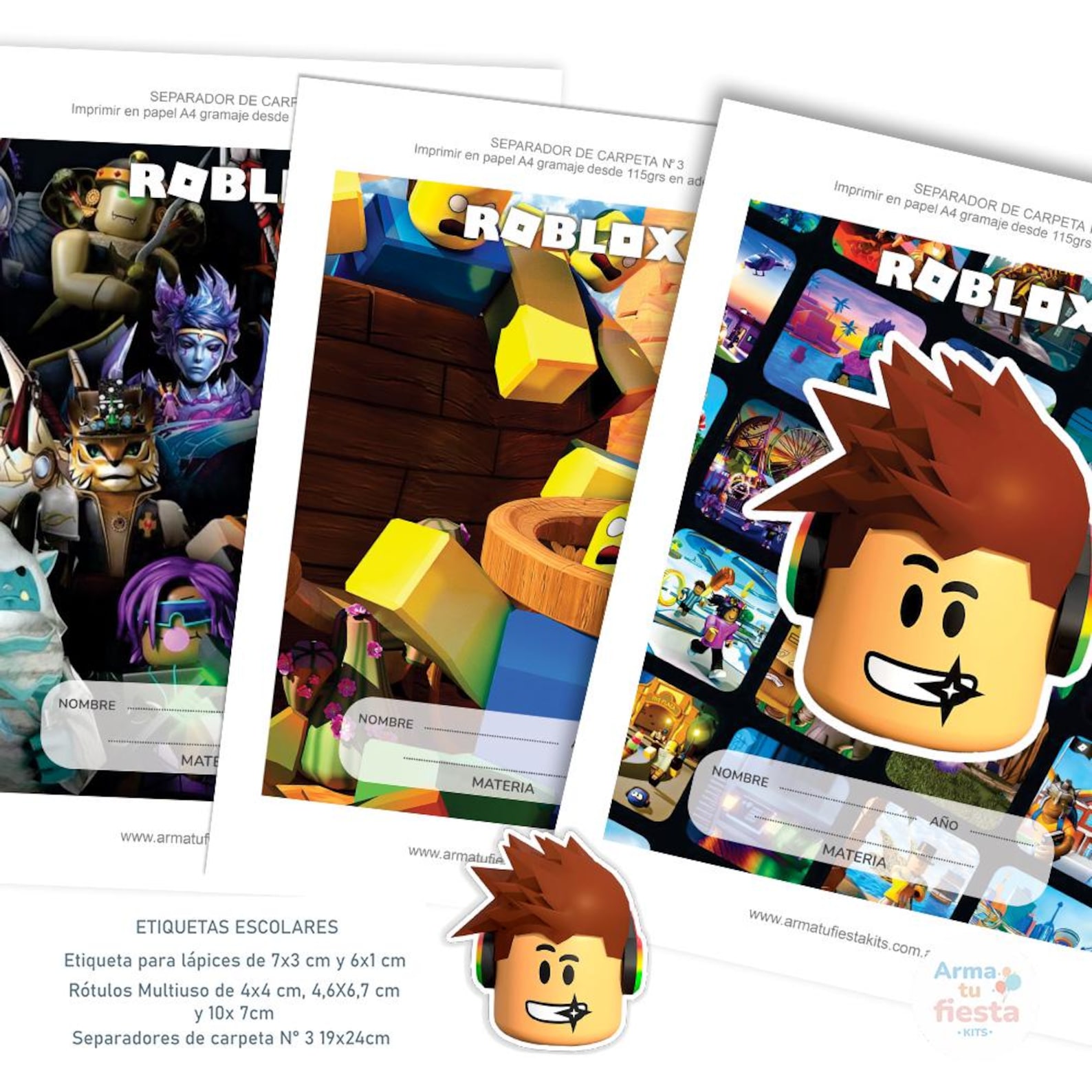 Roblox School Labels Kit: Editable Printable School Supplies - Etsy