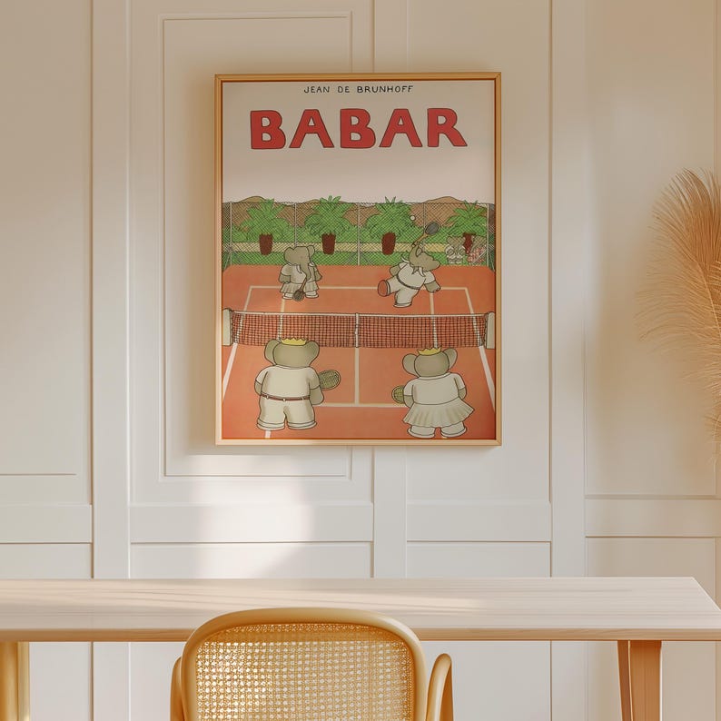 Vintage Babar Print, Aesthetic Wall Art, Retro Wall Art, Trendy Print ...