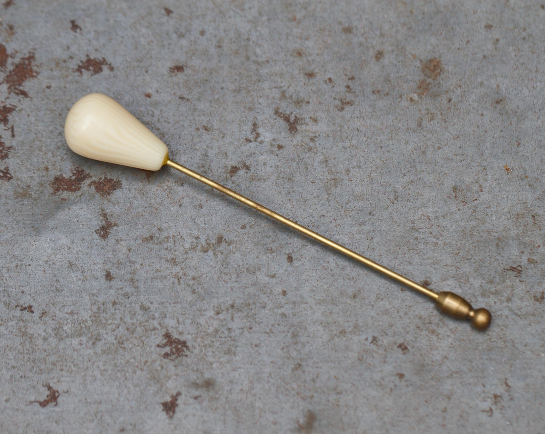Vintage Vegetable Ivory Teardrop Stick Pin - Oxidized Brass - Etsy