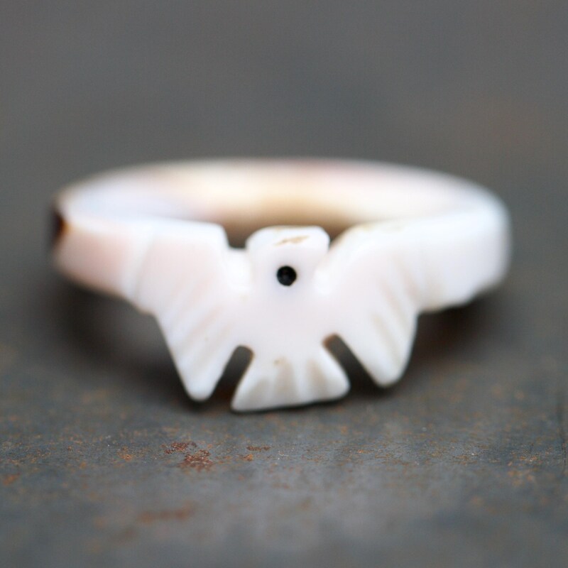 Carved Shell Ring - Etsy