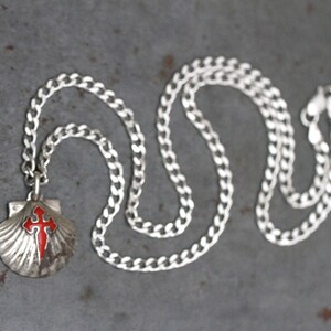 Men's Camino De Santiago Scallop Shell Necklace Sterling Silver Clam ...