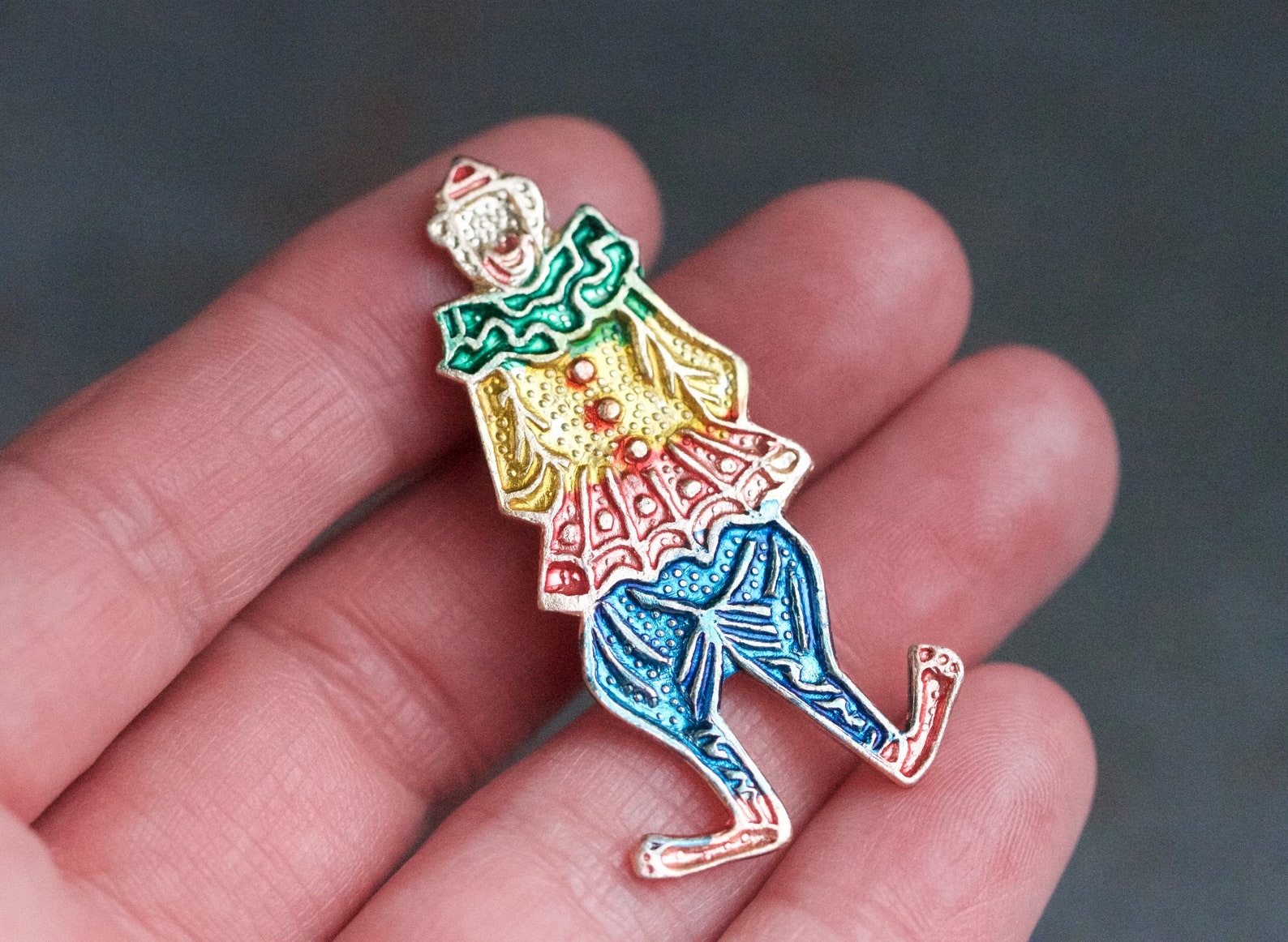 Clown Lapel Pin in Colourful Enamels on Gold Tone Nickel - Etsy