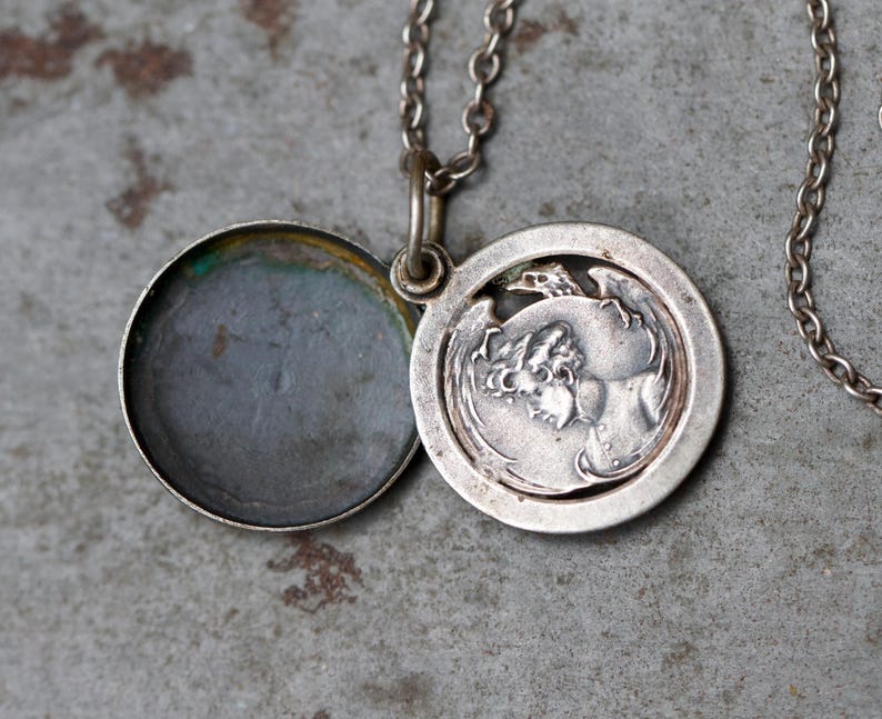 Art Nouveau Napoleon II Locket – Antique Silver Reliquary Pendant, 18 ...