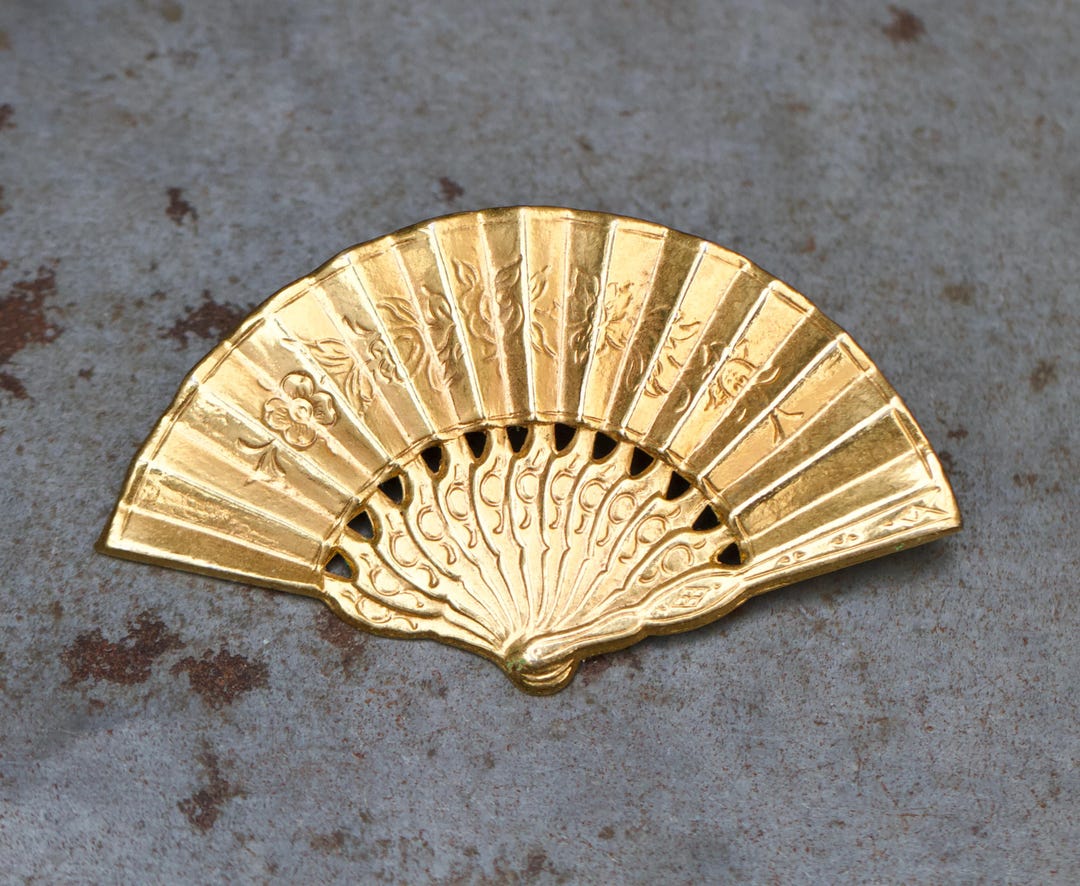 Gold Hand Fan Lapel Pin Art Deco Collar Pin or Brooch 80s Vintage ...