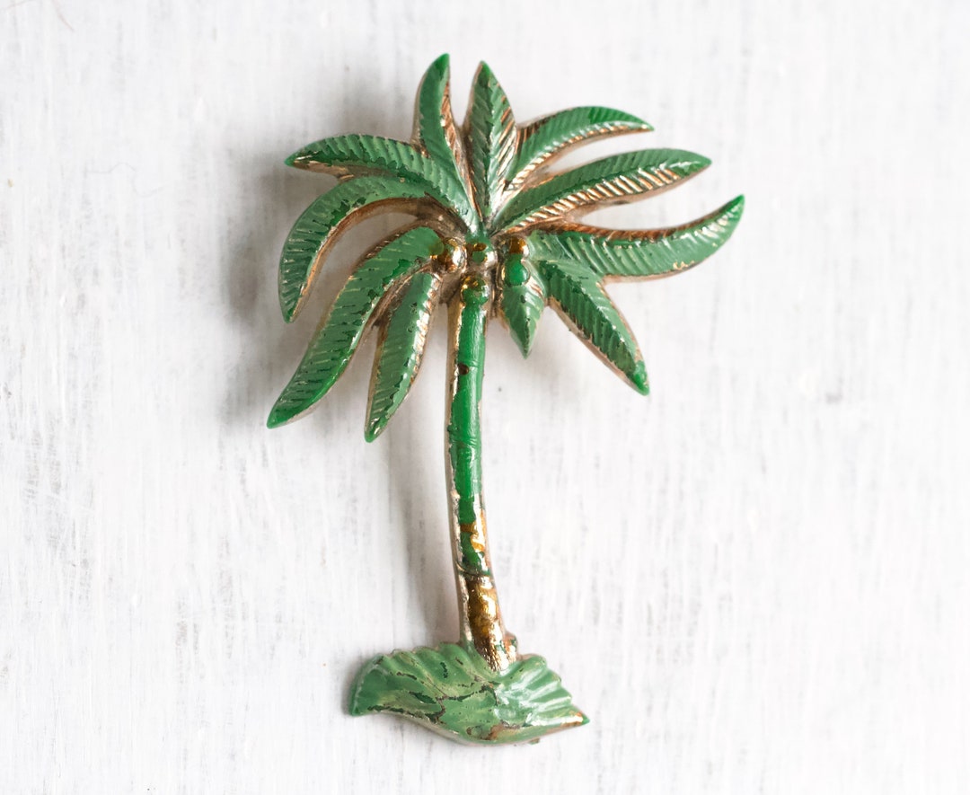 Art Deco Palm Tree Lapel Pin Tropical Palmtree Brooch - Etsy