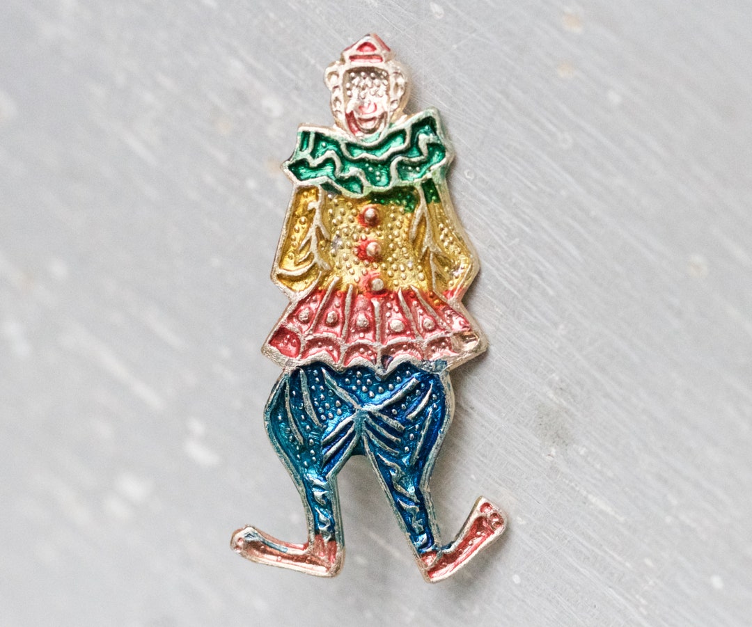 Clown Lapel Pin in Colourful Enamels on Gold Tone Nickel - Etsy
