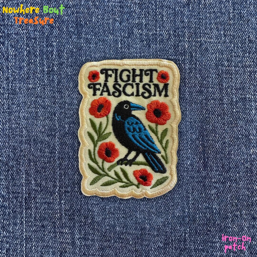 Fight Fascism Floral Protest Pro Democracy Social Justice Patches for ...