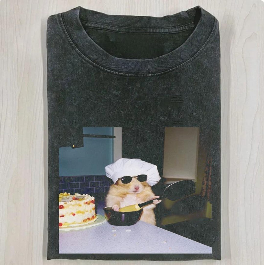 Vintage Chef Hamster Cooking Meme Graphic Tee, Master Chef Pet, Kitchen ...