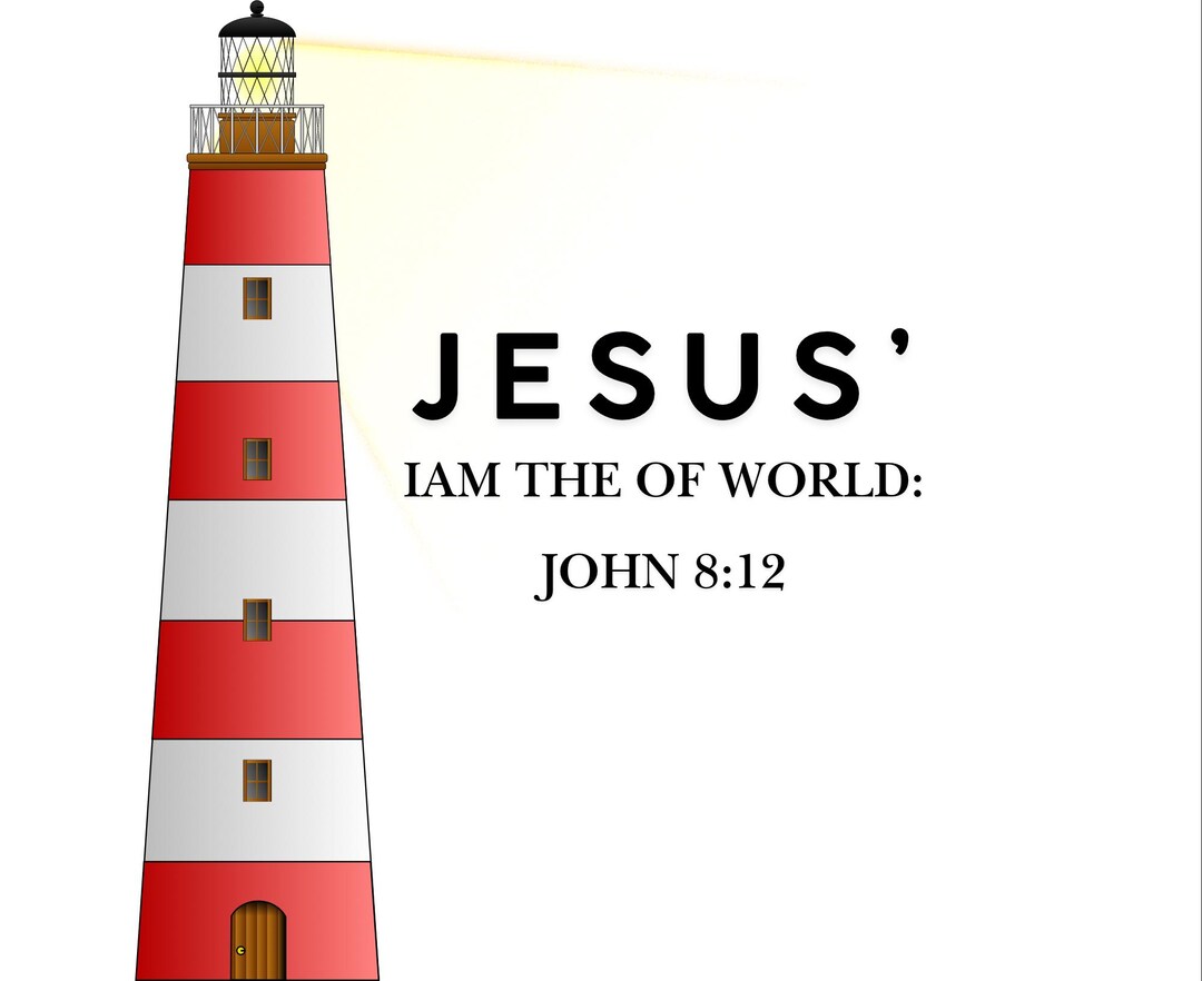 Jesus Lighthouse Sticker Set | I Am the Light of the World (john 8:12 ...
