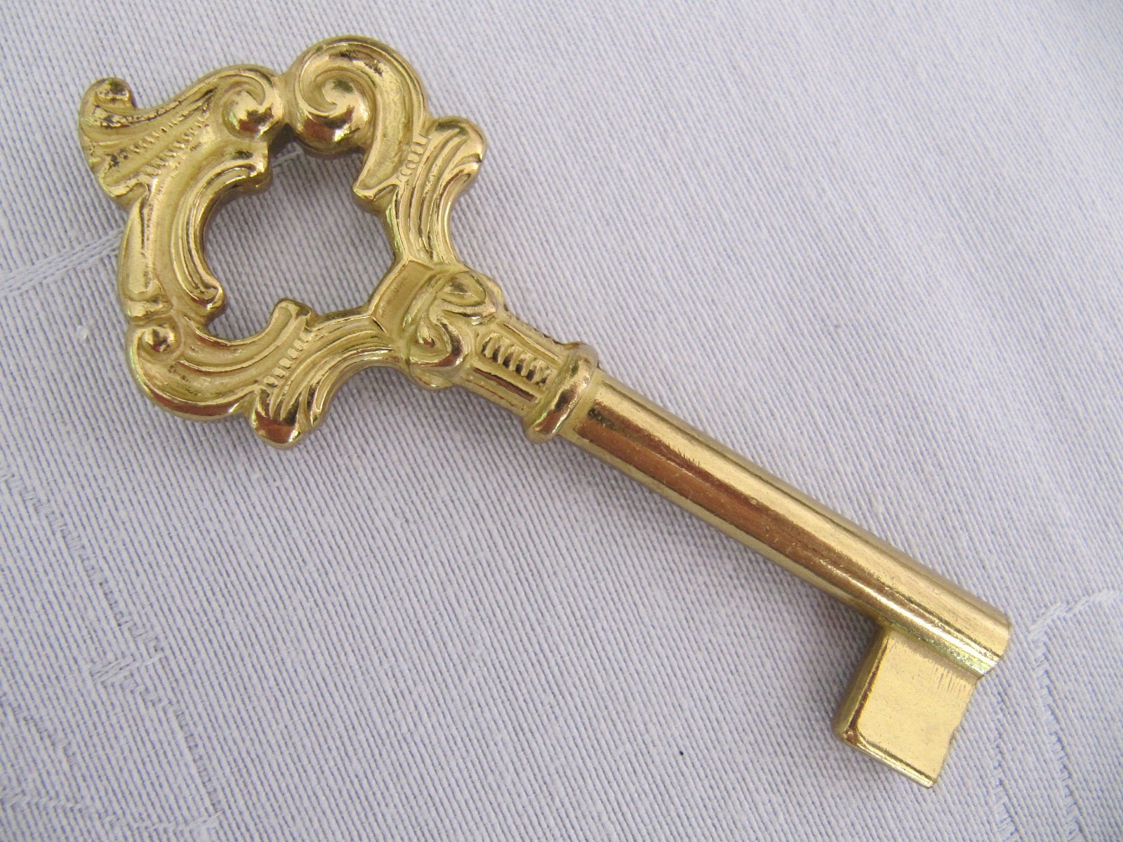 Brass Skeleton key fancy ornate vintage French style Key to | Etsy