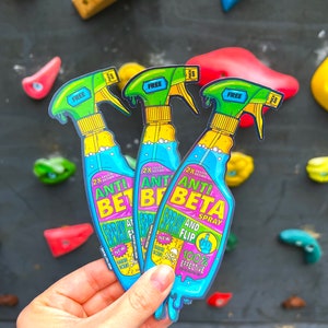 Large Beta Spray & Anti-beta Spray Bottle Holographic Stickers, Vinyl ...