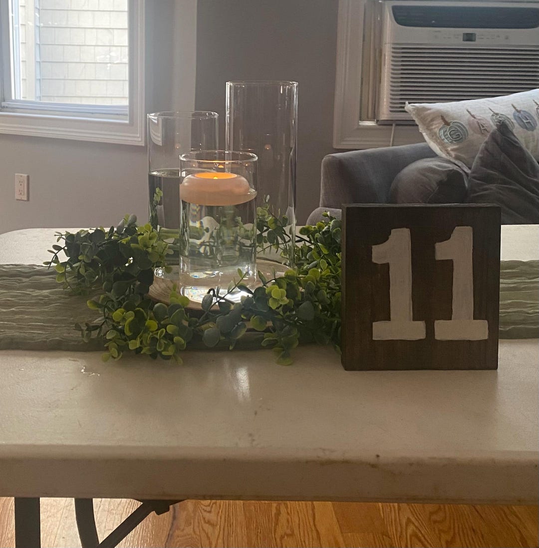 Rustic Table Numbers Hand-stained Wooden - Painted Wedding Decor - Etsy