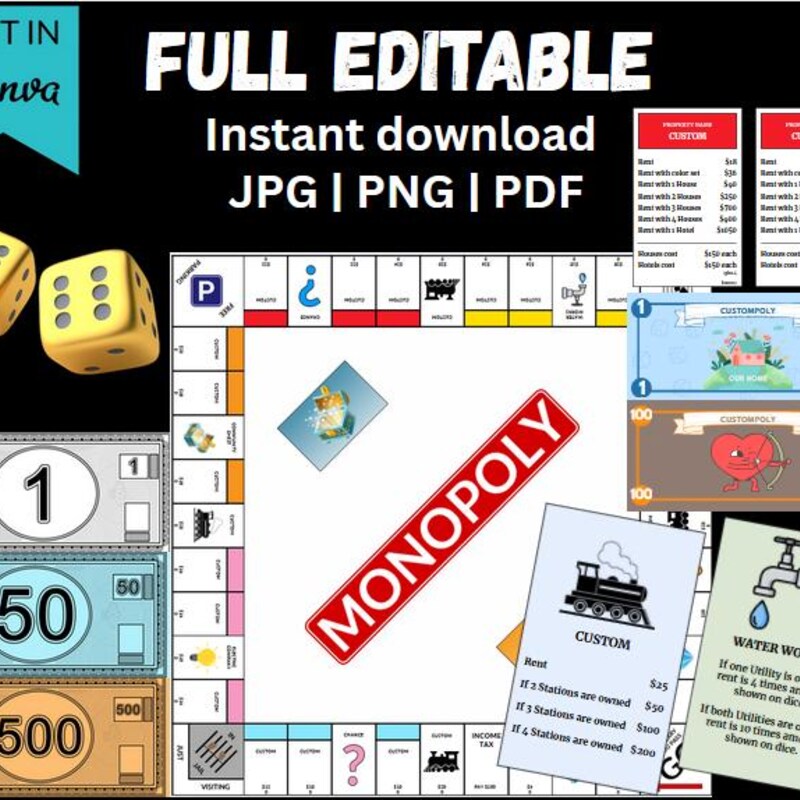 Monopoly vorlage karten - Etsy.de