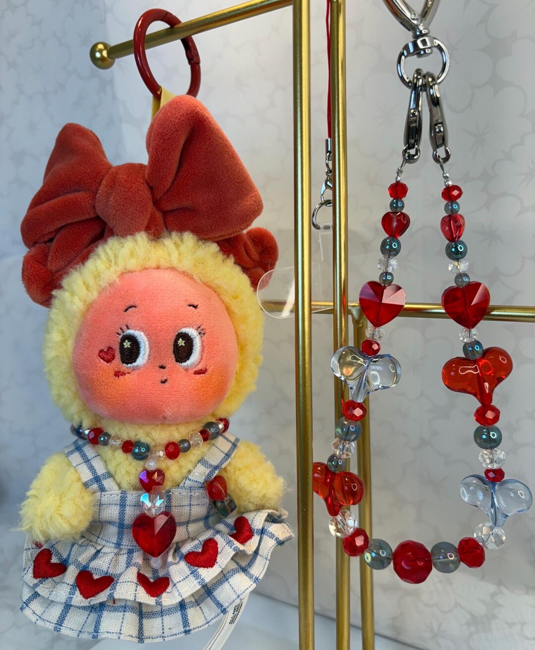 Customized Twinkle Plush Heart Crush Pendant With Hand-beaded Chain ...