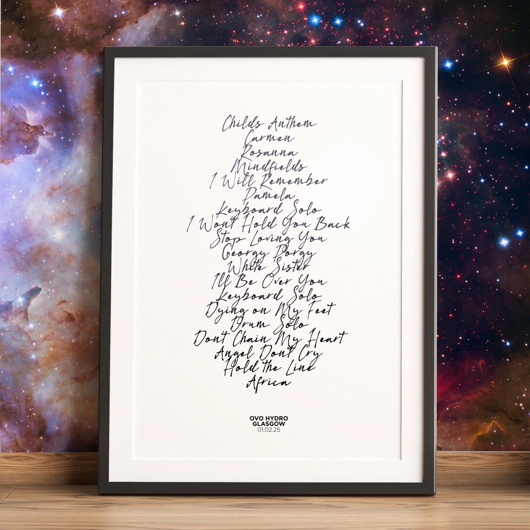 Toto - 2025 UK Tour Concert Setlist Print - Etsy