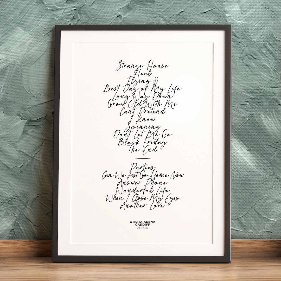 Tom Odell - 2025 UK Tour Concert Setlist Print - Etsy