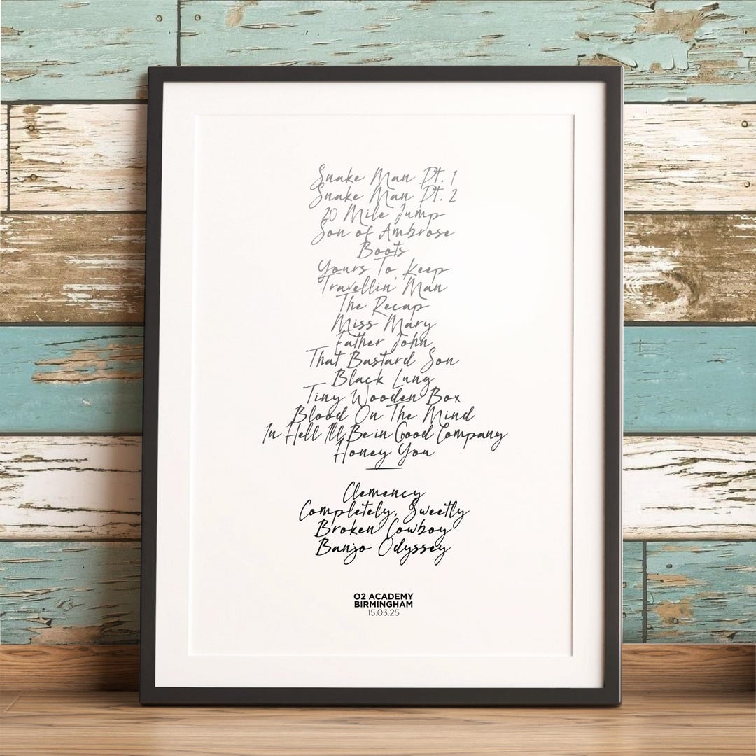 The Dead South - 2025 UK Tour Concert Setlist Print - Etsy