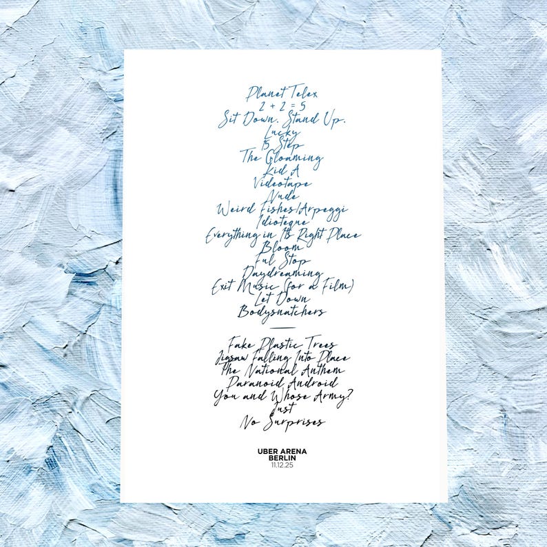 Uber Arena, Berlin - 11.12.25 - Printable Tour Concert Setlist ...