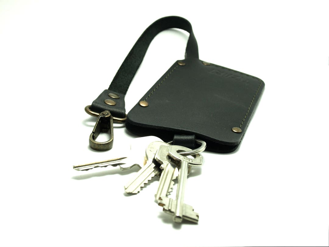 Handmade Leather Keychain Holder Cover for Keys With Massive Solid ...