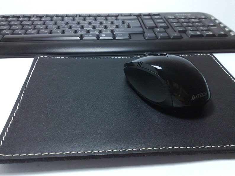 Genuine Leather Mouse Pad Italian Leather and Felt Desk Pad | Etsy