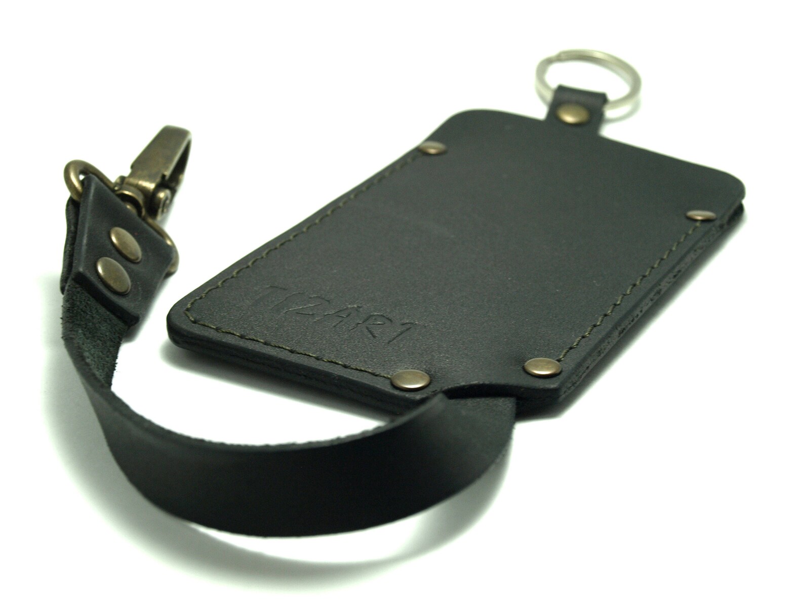 Handmade Leather Keychain Holder Cover for Keys With Massive | Etsy