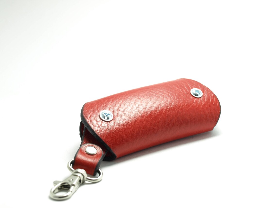 Unique Keychain Key Holder From Red Cowhide Holds 4-6 Regular - Etsy