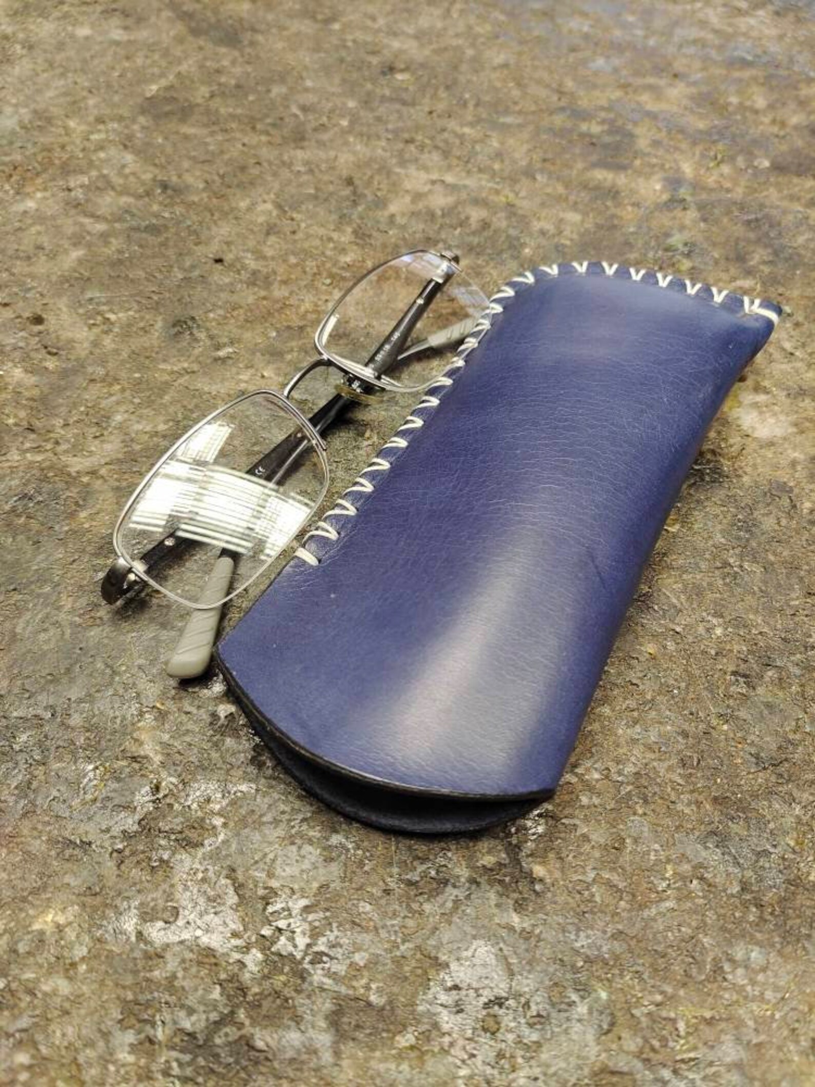 Eye Glasses Case/ Holder, Reading Glass Covers Brown Genuine Leather ...