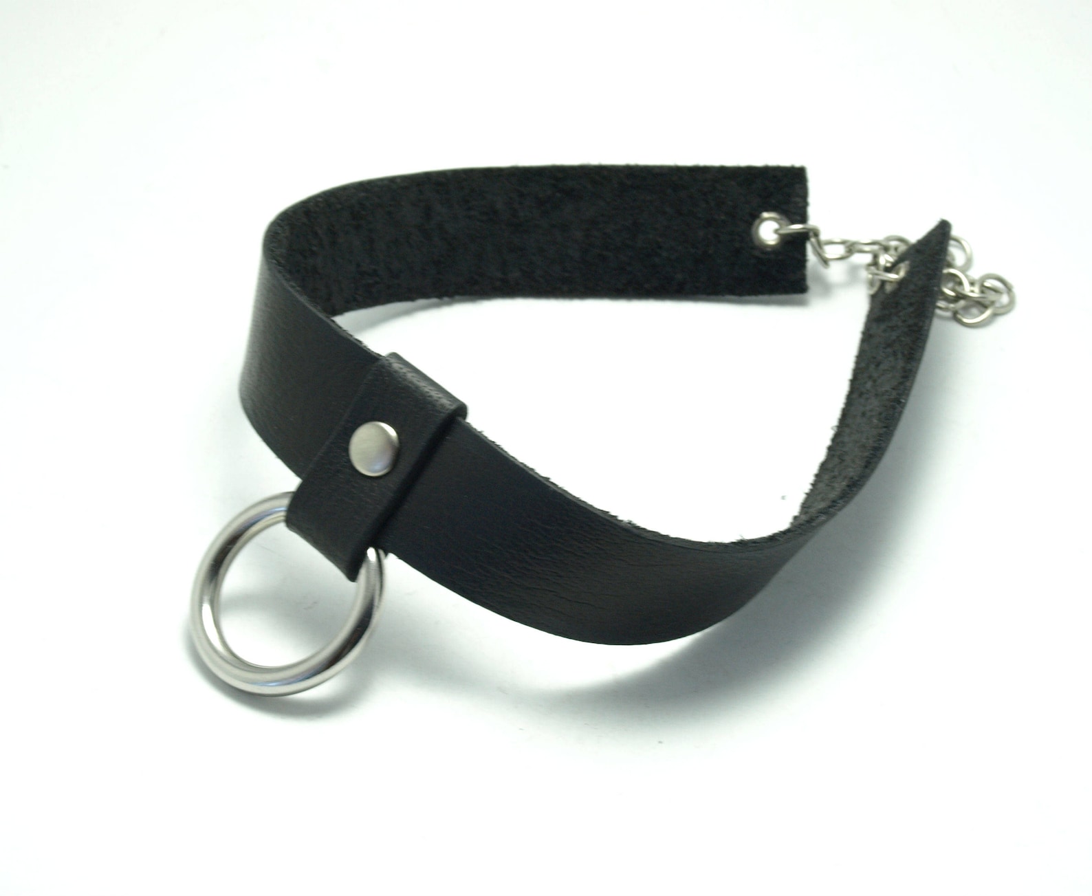 Handmade Genuine Leather Choker Genuine Leather With Metal Ring Chokers ...