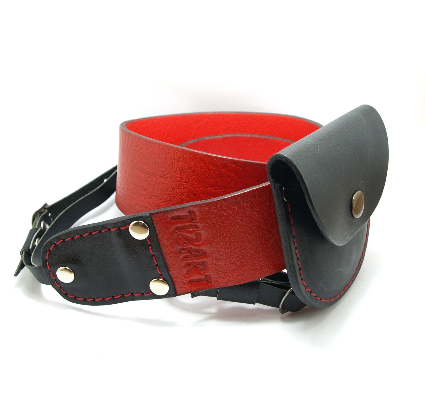 Handmade Personalized Red Leather Camera Strap DSLR Strap | Etsy