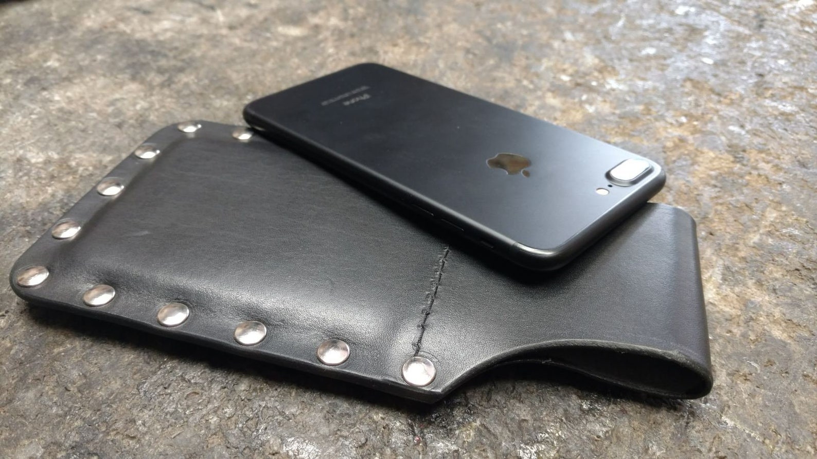 NEW Style Handmade Rivets Sleeve Wallet From Black Genuine - Etsy