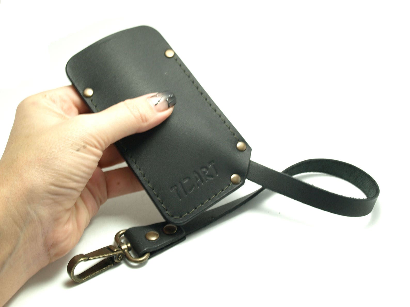Handmade Leather Keychain Holder Cover for Keys With Massive - Etsy