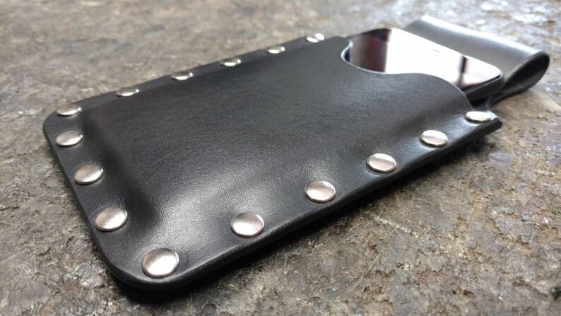 NEW Style Handmade Rivets Sleeve Wallet From Black Genuine | Etsy
