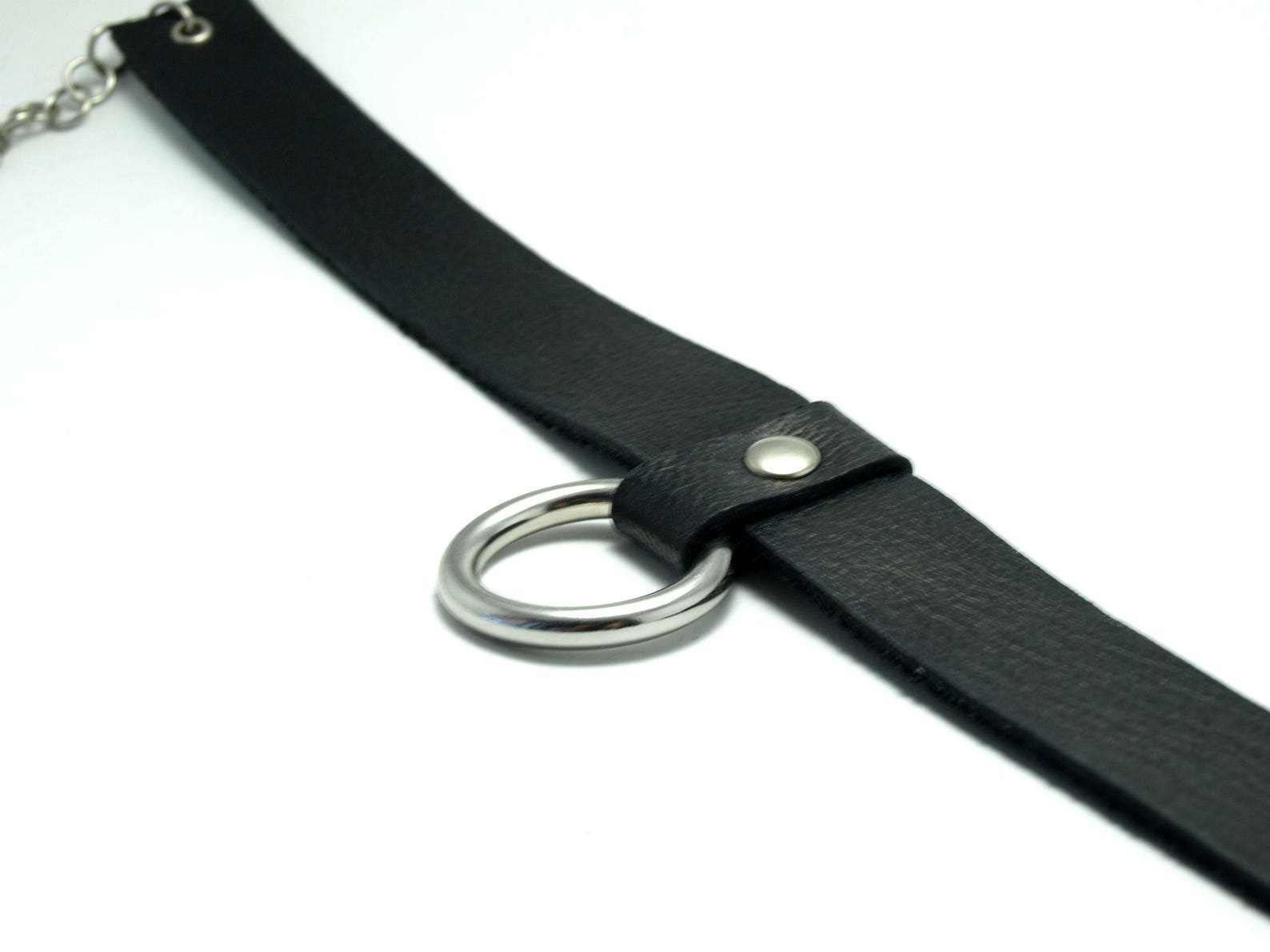 Handmade Genuine Leather Choker Genuine Leather With Metal Ring Chokers ...