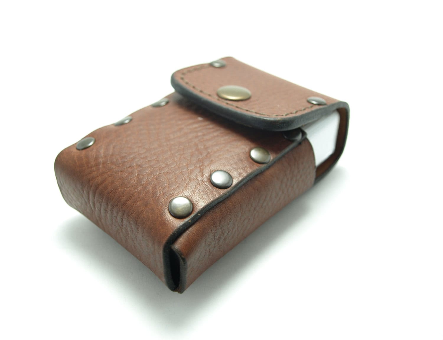 Handmade genuine leather cigarette case holds 20 | Etsy