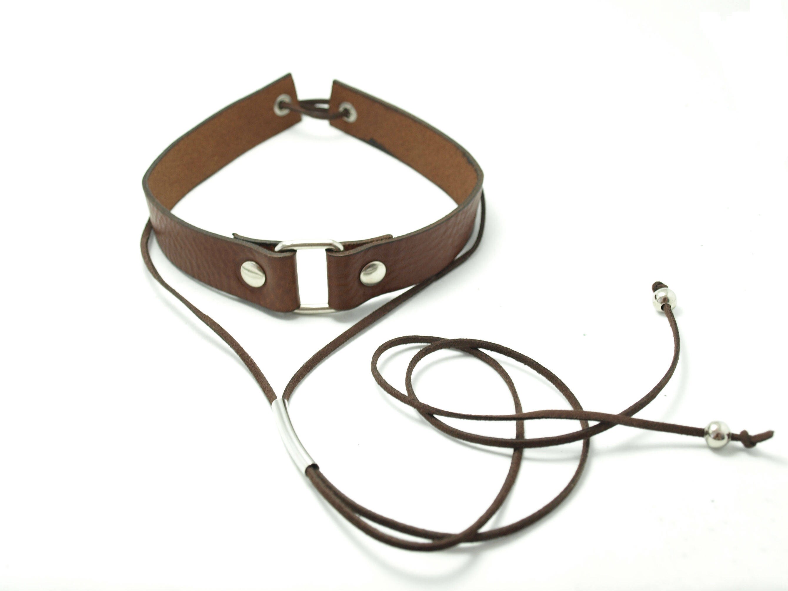 Handmade Leather Choker Brown Leather Boho Chokers Leather - Etsy