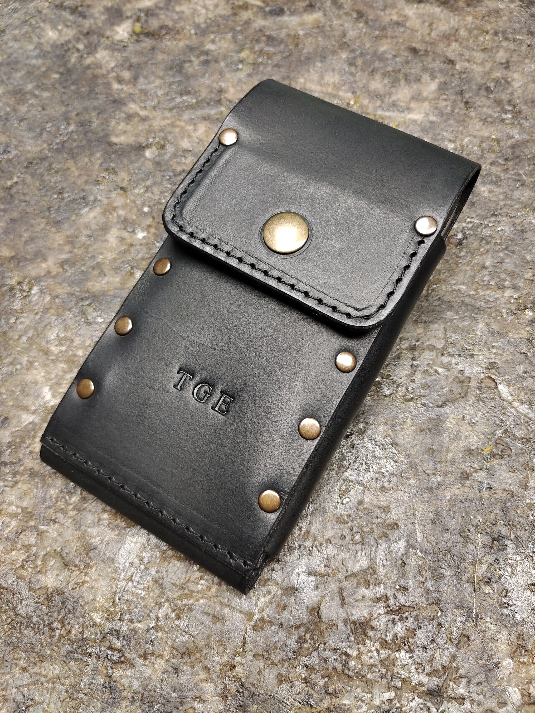 NEW Style Handmade Sleeve Wallet From Black Cowhide Leather iPhone 15 ...