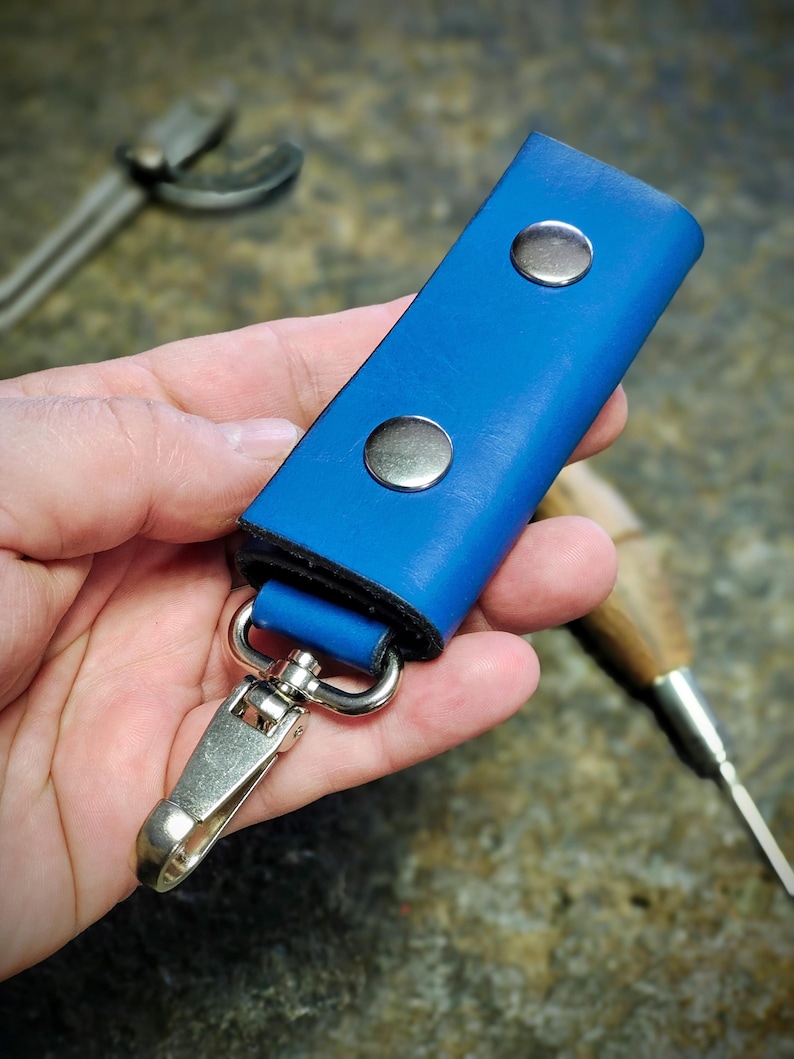 Handmade Leather Keychain Key Holder Cover for Keys With 2 Hooks and ...
