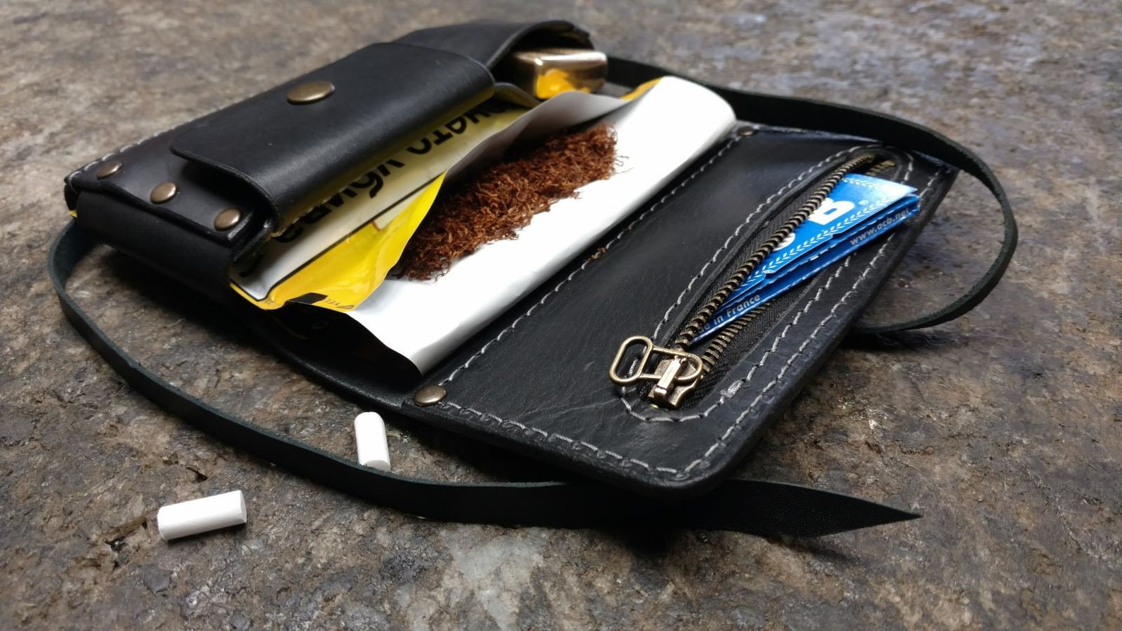 Personalized Genuine Leather Tobacco Pouches Italian Leather | Etsy