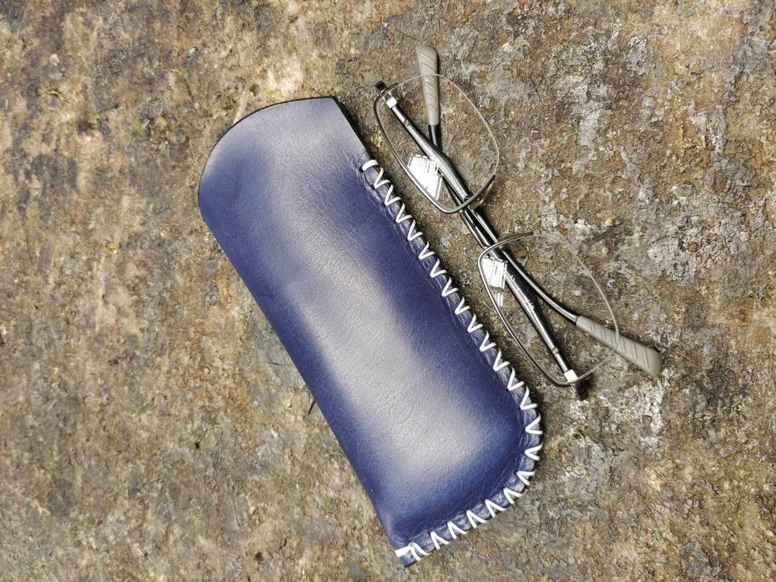 Eye Glasses Case/ Holder, Reading Glass Covers Brown Genuine Leather ...