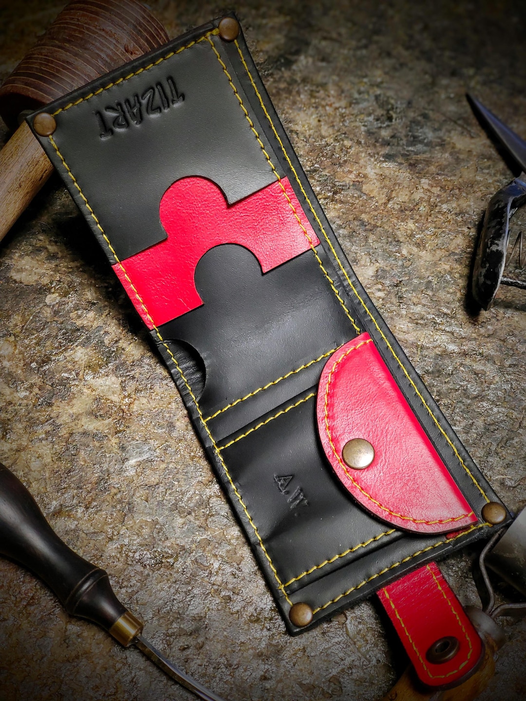 NEW Wallet From Genuine Leather Two Pockets for Business Cards, ID, DL ...