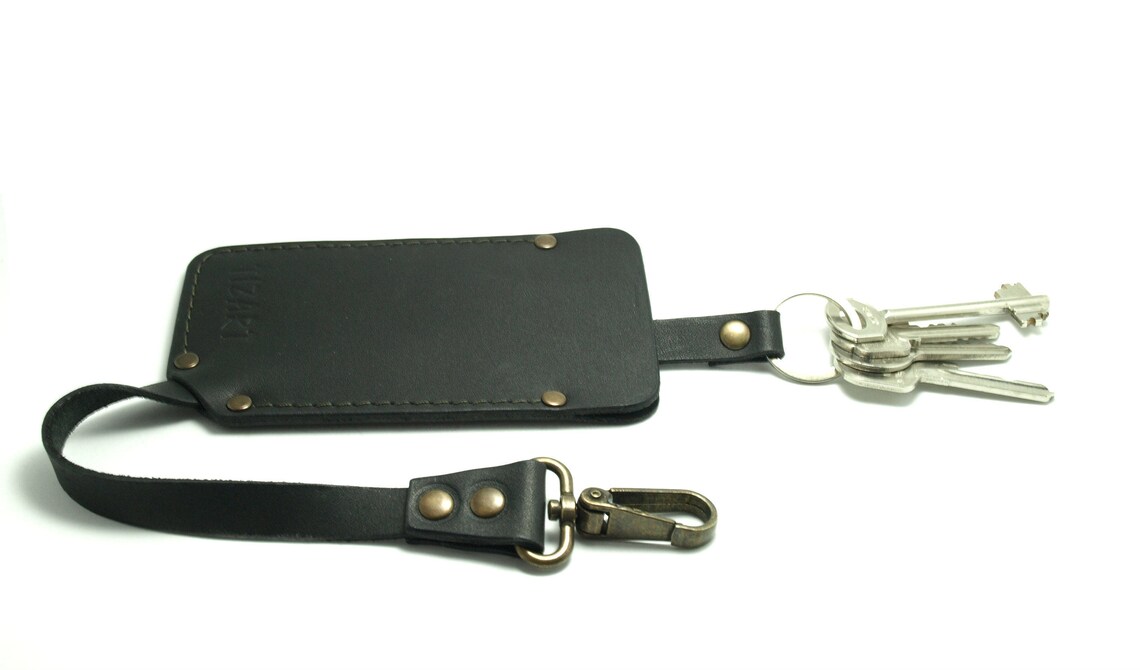 Handmade Leather Keychain Holder Cover for Keys With Massive Solid ...