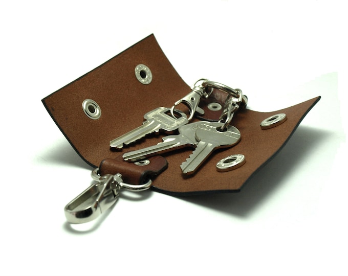 Handmade Leather Keychain Key Holder Cover for Keys With 2 - Etsy