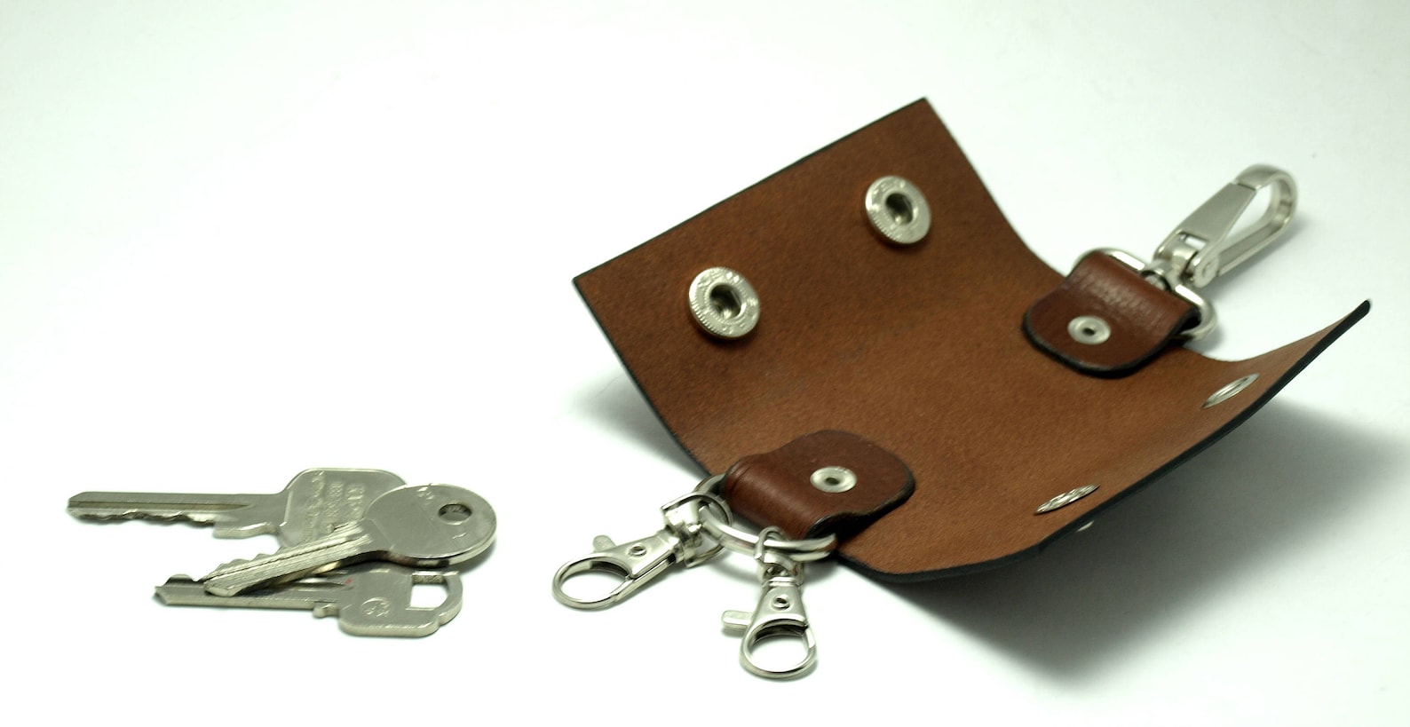 Handmade Leather Keychain Key Holder Cover for Keys With 2 Hooks and ...