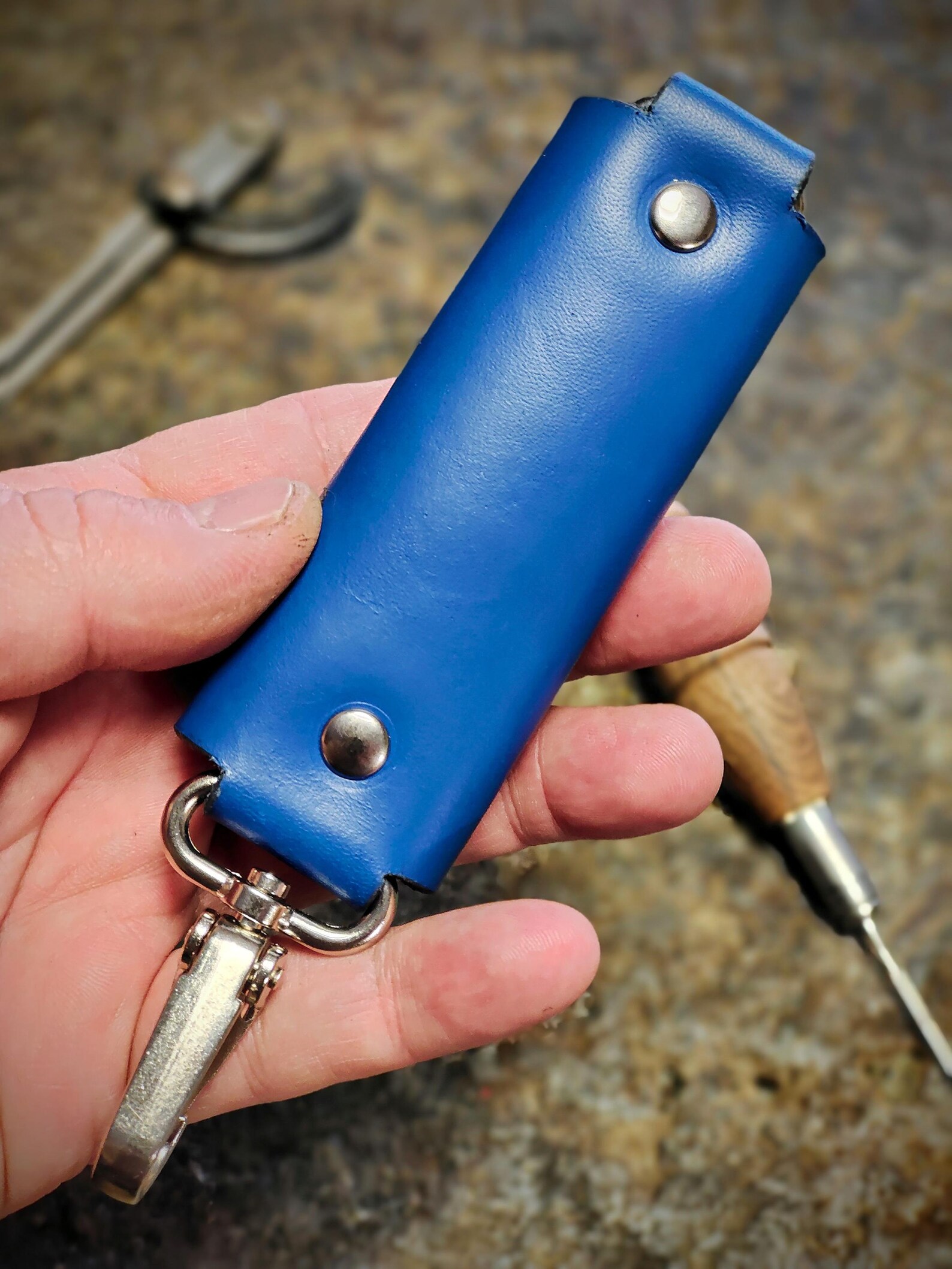 Handmade Leather Keychain Key Holder Cover for Keys With 2 Hooks and ...
