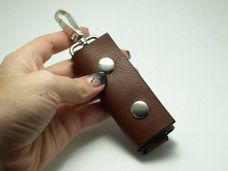 Handmade leather keychain key holder cover for keys with 2 | Etsy