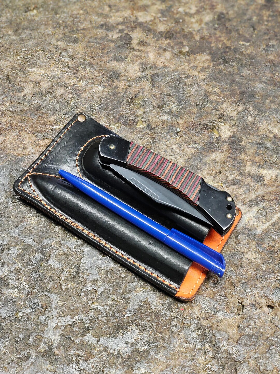 Handmade Leather Knife and Pen Holster: Custom Size Belt Organizer - Etsy