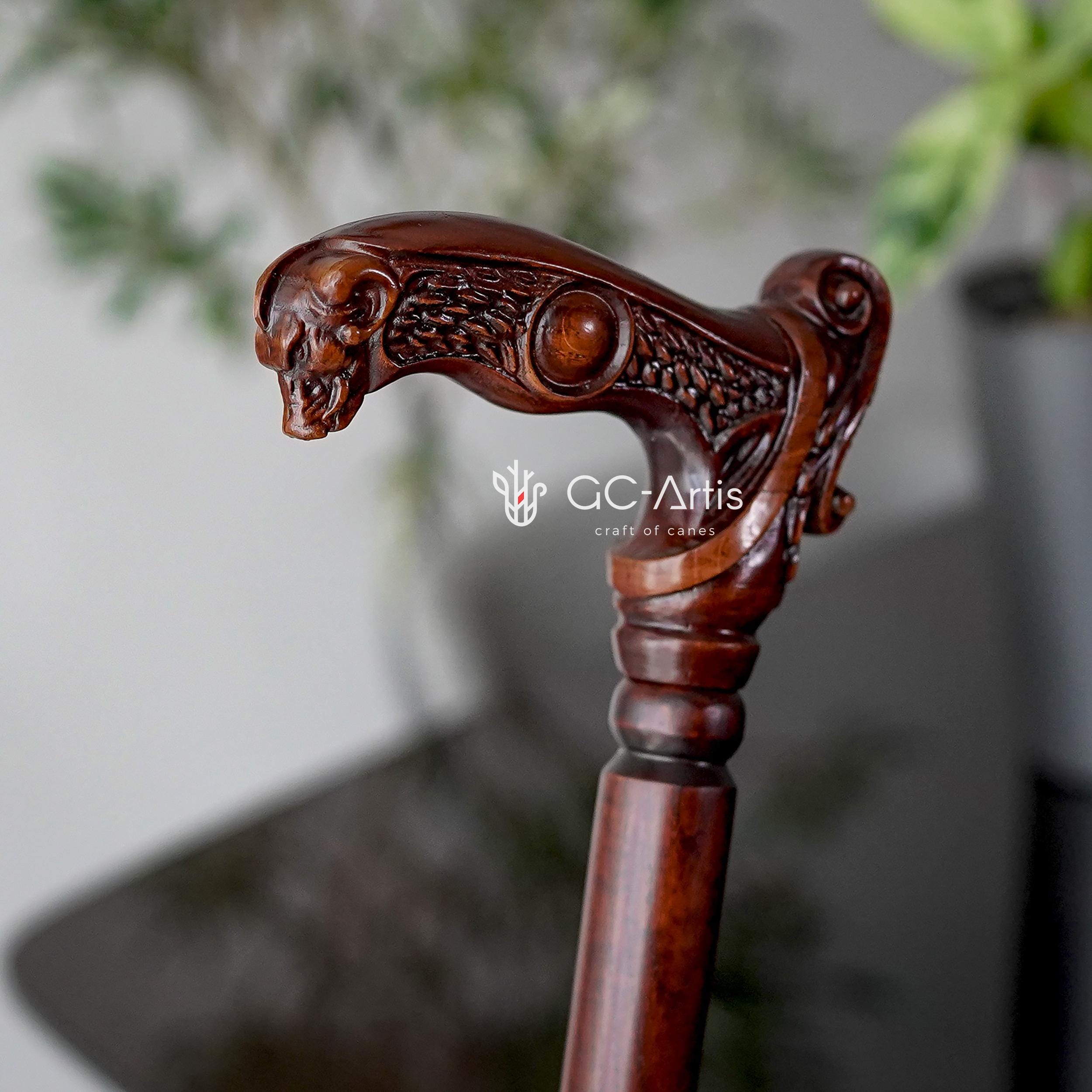 Wild Boar Unique Wooden Cane Walking Stick - Wood Carved Walking Cane ...
