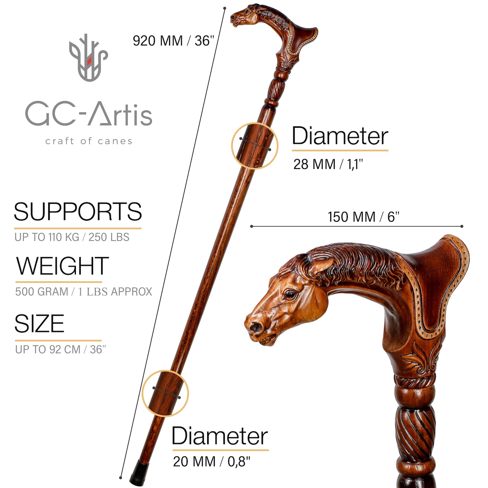 Designer Art Wooden Cane Walking Stick Horse With Saddle - Etsy