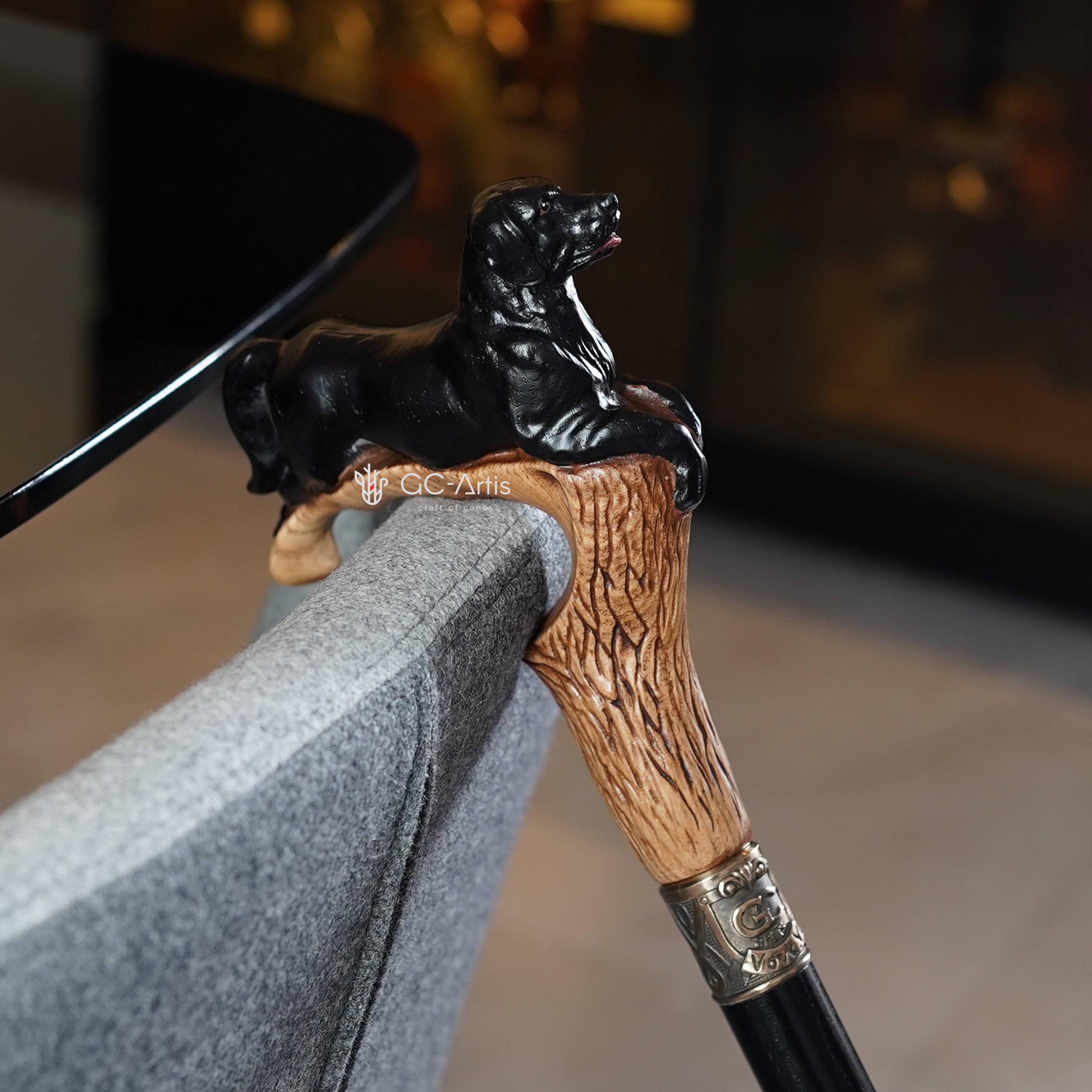 Black Labrador Retriever Walking Canes - Light Walking Stick - Wood ...